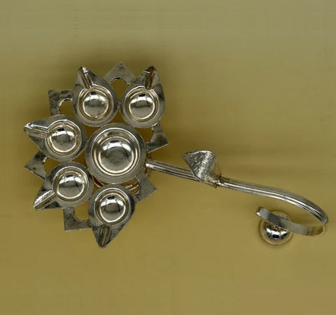 Silver Pancharthi diya|Arti Lamp - Silver Pooja Items for home, Return ...