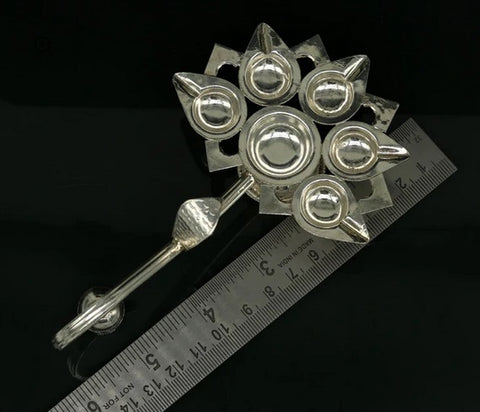 Silver Pancharthi diya|Arti Lamp - Silver Pooja Items for home, Return ...